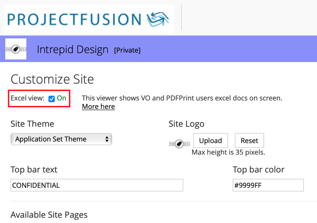 How To Enable Advanced Excel Viewer In Your Site - Projectfusion