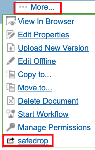 How To Send A File Or Folder From Your Document Library Using Safedrop ...